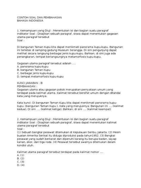 Contoh Soal Dan Pembahasan Un Pdf
