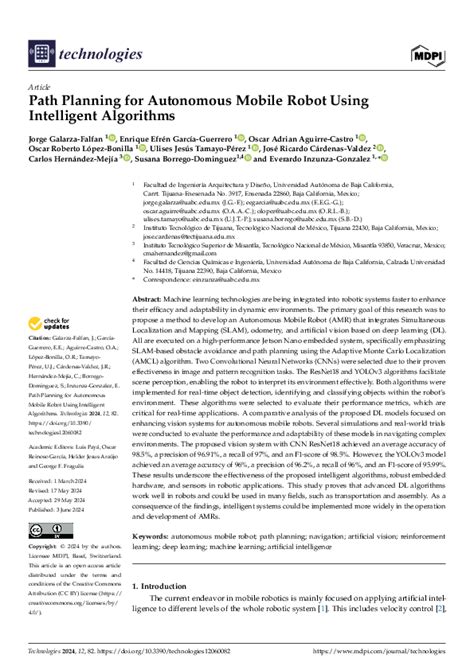 pdf path planning for autonomous mobile robot using intelligent