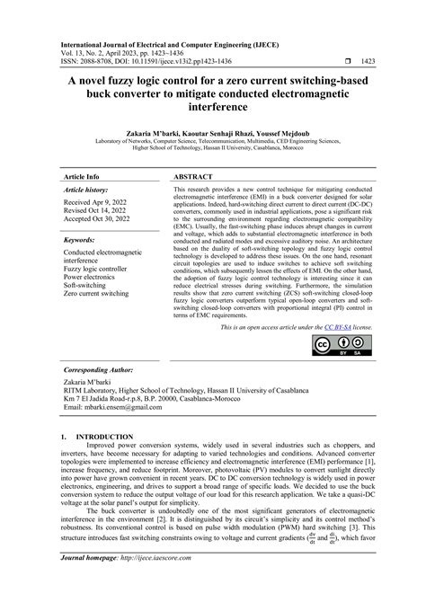 a novel fuzzy logic control for a zero current switching based buck