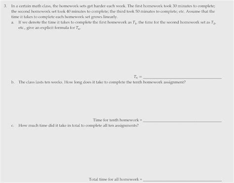 Solved 3 In A Certain Math Class The Homework Sets Get