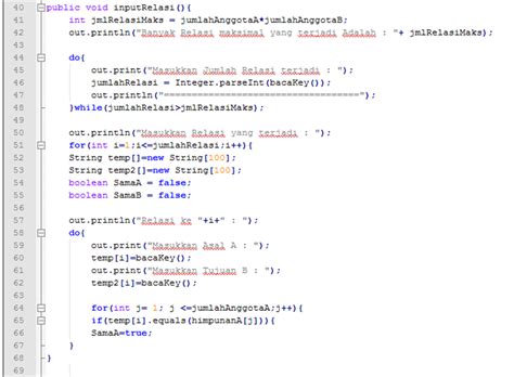 nemure no king program relasi dengan java