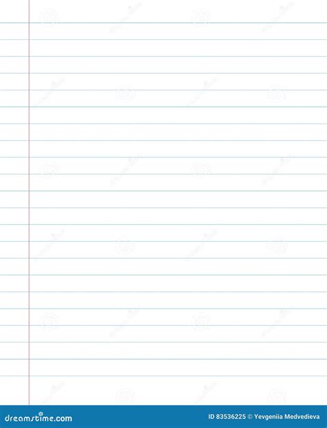 Blank Lined Notebook Sheet With Diagonal Lines And Red Margin Vector Illustration