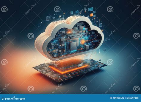 The Future Is In The Clouds Cloud Computing Technology Generative Ai Stock Illustration