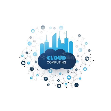 Cloud Computing Design Concept With Mesh Connected Icons Representing