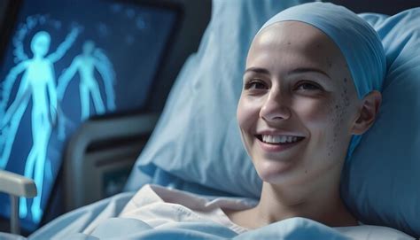 Premium Photo Bald Girl Smiling In Cancer Hospital Bed
