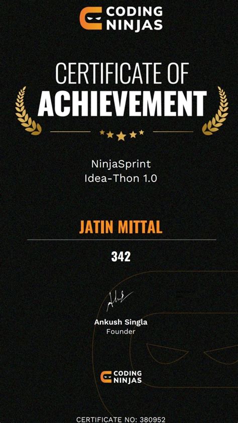 Jatin Mittal On Linkedin Innovation Codingninja Achievementunlocked