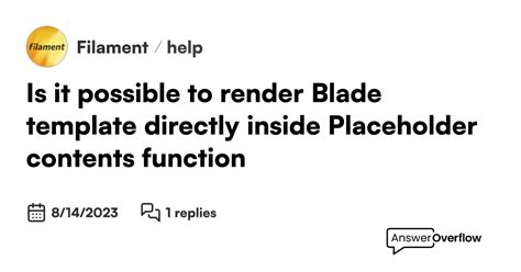 is it possible to render blade template directly inside placeholder