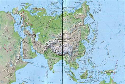 亚洲立体地形图 亚洲地图 地理教师网