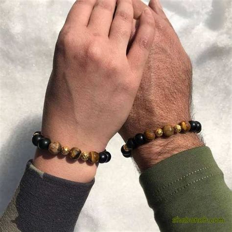 دستبند ست دختر و پسر عاشقانه چرمی و مهره ای و استیل جفت 2021 و 1400