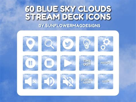 Blue Sky Clouds Elgato Streamdeck Icons Cute Light Blue Streamer Twitch Nature Aesthetic Cover