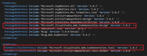 Karatejb ASP NET Core Use CodeGeneration Tools Commands NET Core X