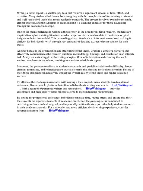 Writing A Thesis Report Pdf Thesis Essays