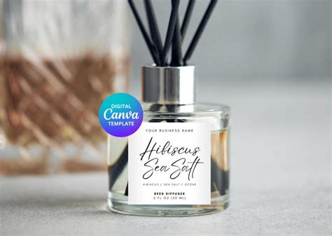 Reed Diffuser Label Template Editable Product Label Template Diy