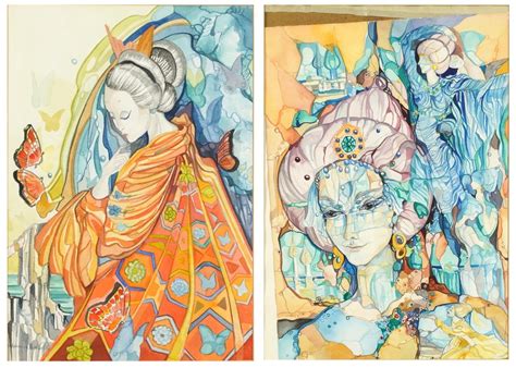 Roxane Lobanov Rostovsky Female With Butterflies And Female Portraits
