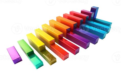 Colorful 3d Bar Chart With Ascending Columns Representing Growth Analytics Data Visualization