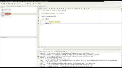 C Code To Display Hello World In Netbeans 81 Youtube