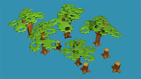 Map Of Trees In Blue Background