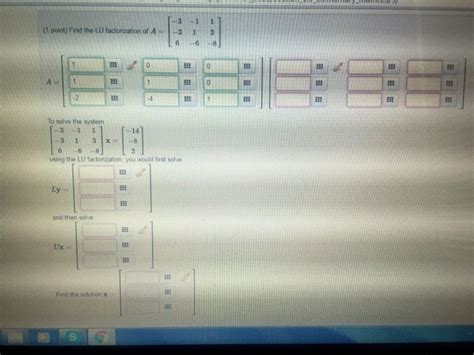 Solved Find The Lu Factorization Of A [ 3 3 6 1 1 6 1