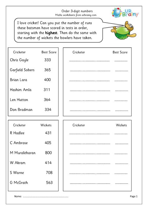 Order 3 Digit Numbers Number And Place Value By