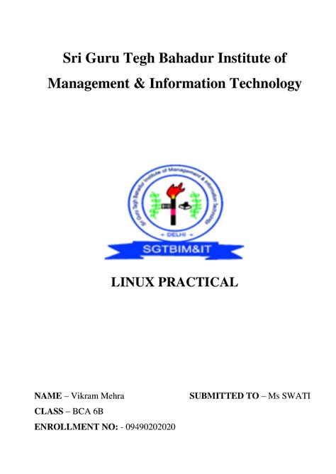vikram final linux file sri guru tegh bahadur institute of management