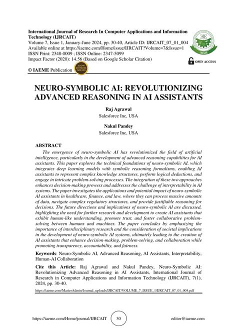 Pdf Neuro Symbolic Ai Revolutionizing Advanced Reasoning In Ai Assistants