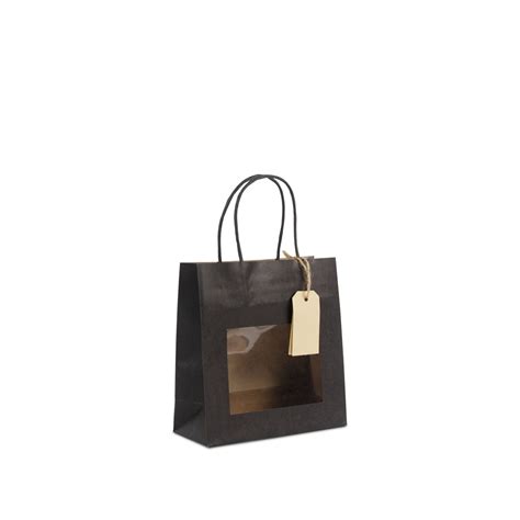 Commander Sacs Cadeaux Poignée Torsadée En Papier Kraft Avec Fenêtre Et