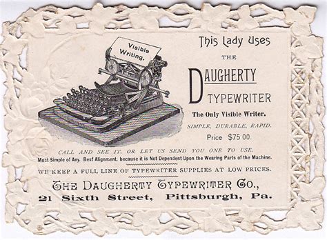 Daugherty Typewriter Antique Typewriters