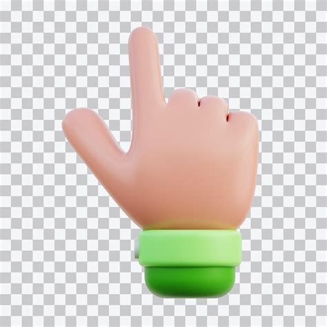 Small Finger Hand Gesture 3d Illustration Premium Psd