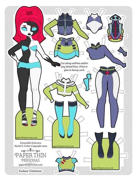 Galaxy Glamour Cute Alien Dress Up Dolls Paper Dolls Cute Alien