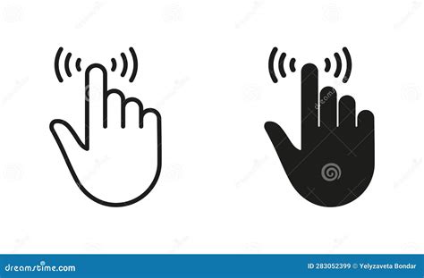 Pointer Finger Pictogram Cursor Hand Computer Mouse Line And