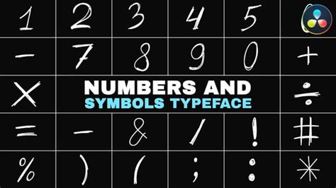 numbers and symbols typeface davinci resolve openers ft 2dfx