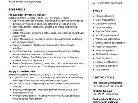 Supply Chain Specialist Resume Example In 2026 Resumekraft