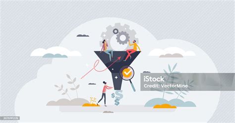 Optimization And Performance Efficiency Development Tiny Person Concept Stock Illustration