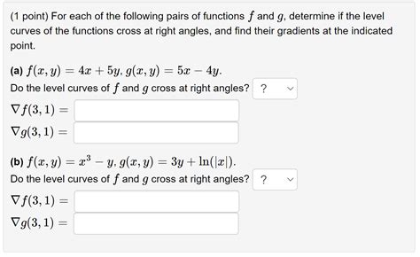 Solved Point For Each Of The Following Pairs Of Chegg