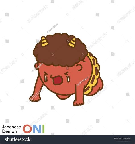Japanese Demon Character Series Crying Demon Stock Vector Royalty Free