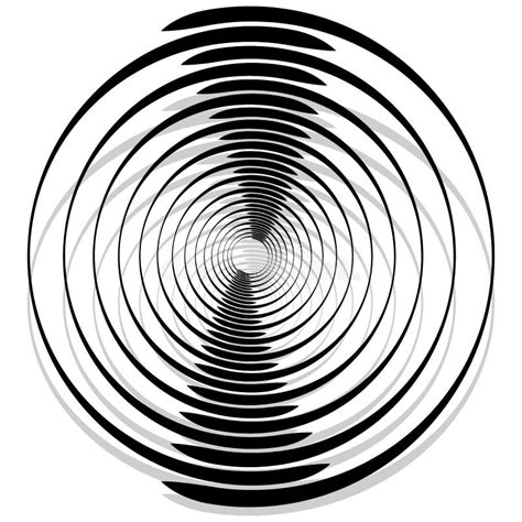 Abstract Monochrome Spiral Vortex With Radial Radiating Circle Stock Vector Illustration Of