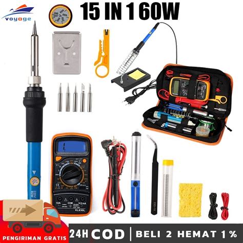 Jual Set 220v 60w Solder Listrik Lengkap Dengan Multimeter Iron Tool