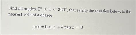 Solved Find All Angles 0x