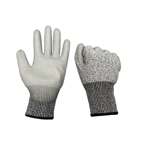 High Quality Cut Resistant Gloves Pu Gloves Gray Pu Coated Cut Proof