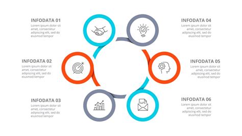 Infographic Cyclic Diagram With 6 Elements Vector Image