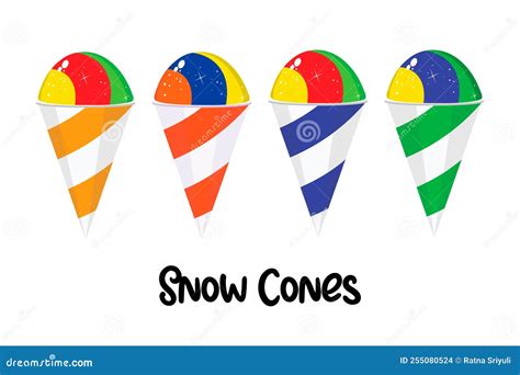Snow Cones Design Vector Flat Isolated Illustration Stock Vector
