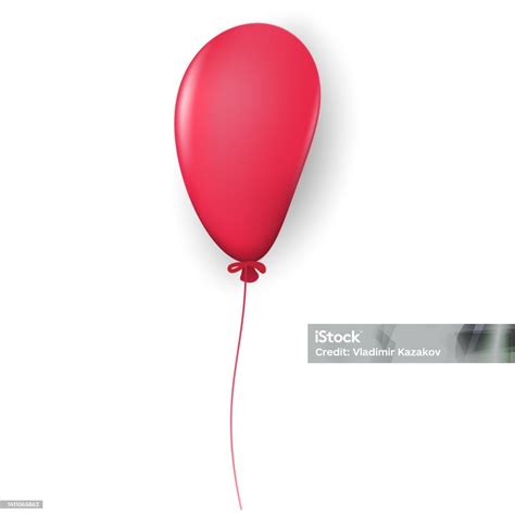 흰색 배경에 고립 된 로프에 하이라이트와 그림자가있는 빨간색 길쭉한 풍선 그림자에 대한 스톡 벡터 아트 및 기타 이미지 그림자 기념일 기혼 Istock