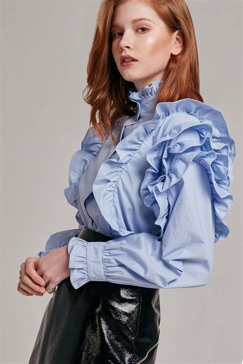 Ellie High Neck Ruffle Blouse Ruffle Blouse Beautiful Blouses