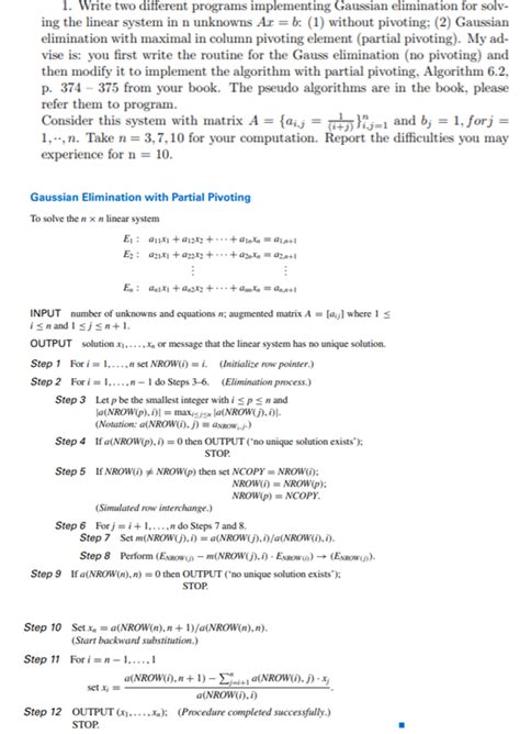 1 Write Two Different Programs Implementing Gaussian