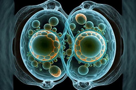 Premium Photo Transparent Cell With Two Nuclei In Process Of Cell Division