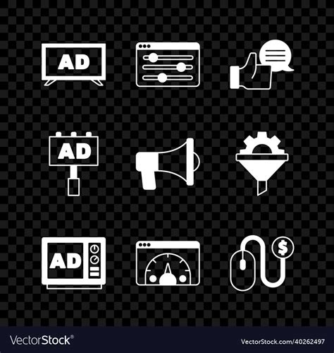 Set Advertising Browser Setting Customer Product Vector Image