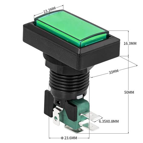 24mm Arcade Push Button Game Push Switch Led Rectangular 16a 250v Momentary Push Button Switches