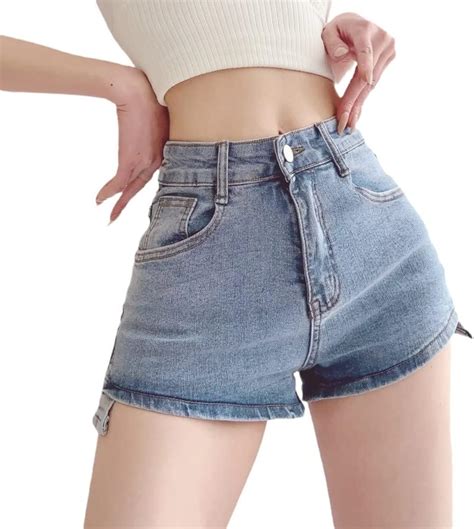 Smbhiaon Sexy Ultra Short Denim Shortssolid Color High Waist Slim