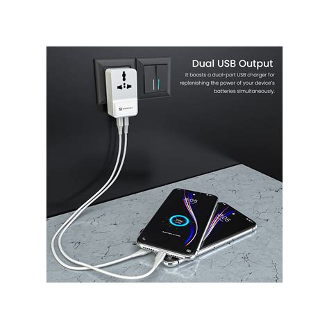 Portronics Adapto Iii Dual Usb Adapter 1 Ac Power Socket 3 4 Amp Total Output White Price