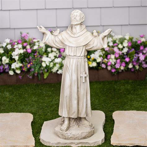Northlight St Francis Of Assisi With Birds Outdoor Garden Statue 24